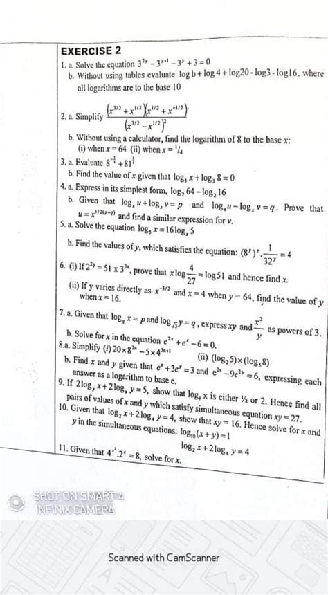 Solved EXERCISE 2 1 A Solve The Equation 3 33 3 3 0 Chegg Com