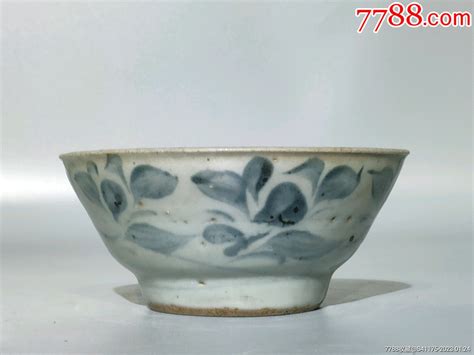 明代青花碗两个口有冲处理不议价青花瓷小小陈古玩【7788商城】