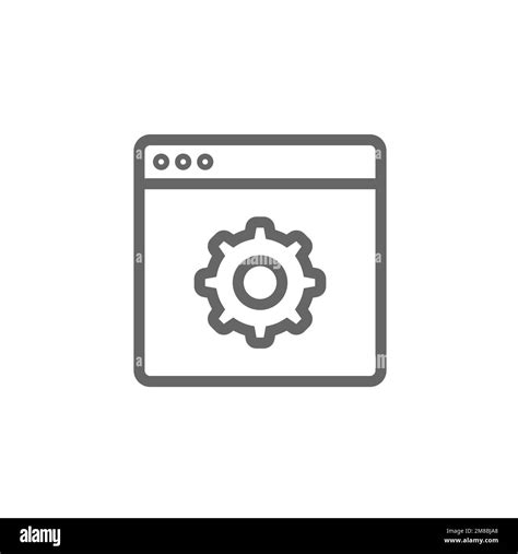 System Settings Window Line Icon Graphic Resource Template Vector Illustration Stock Vector