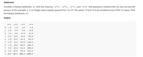 Solved Statement Consider A Pandas Dataframe Df With Four