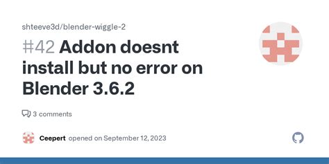 Addon Doesnt Install But No Error On Blender 362 · Issue 42 · Shteeve3dblender Wiggle 2 · Github