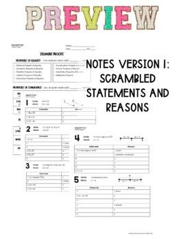 Segment Proofs Lesson By Mrs Newells Math TPT