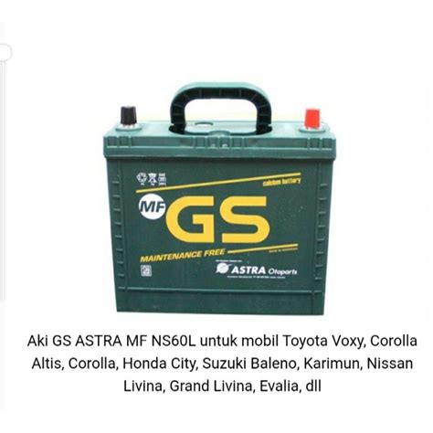Jual Aki Mobil Gs Astra Mf Ns L Untuk Toyota Voxy Corolla Altis Corolla Honda City Suzuki