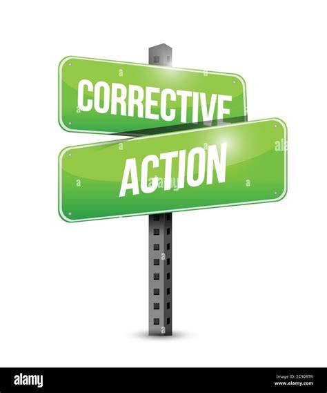 Corrective Action Street Sign Illustration Design Over A White