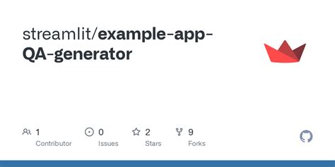 GitHub Streamlit Example App QA Generator