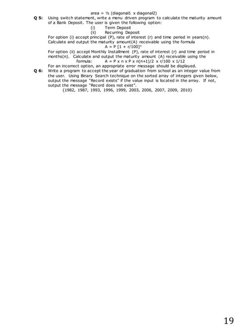 List Of Programs To Practice For Icse Docx