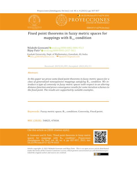 Pdf Fixed Point Theorems In Fuzzy Metric Spaces For Mappings With Bγµ Condition