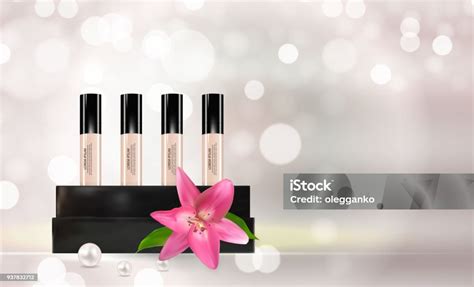 광고 또는 잡지 배경을 위한 디자인 화장품 제품 템플릿 3d 현실 벡터 Iillustratio 공란에 대한 스톡 벡터 아트 및 기타 이미지 Istock