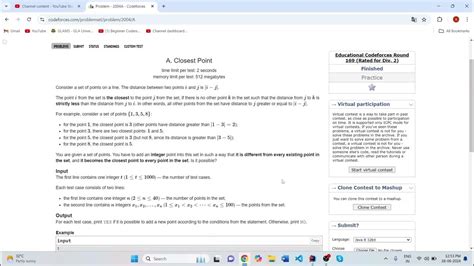 A Closest Point Codeforces Youtube