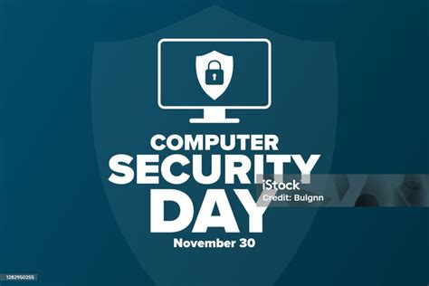 컴퓨터 보안의 날 11월 30일 휴일 개념 배경 배너 카드 텍스트 비문이있는 포스터용 템플릿 벡터 Eps10 그림입니다 11월에 대한 스톡 벡터 아트 및 기타 이미지