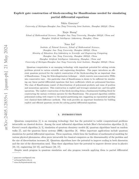 pdf explicit gate construction of block encoding for hamiltonians