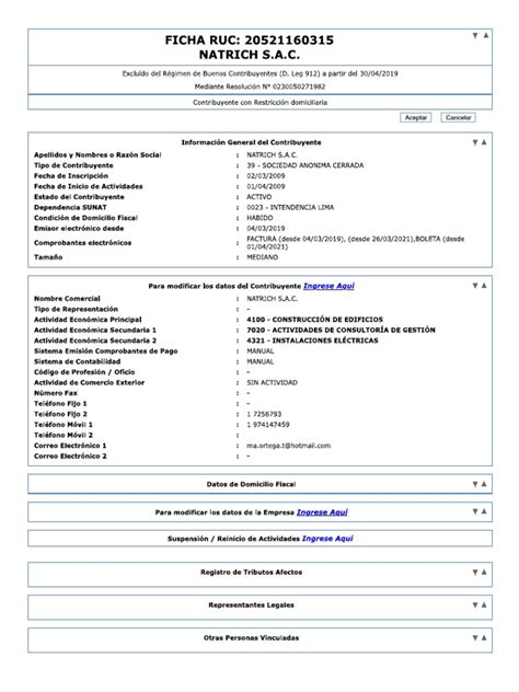 ficha ruc natrich pdf pdf