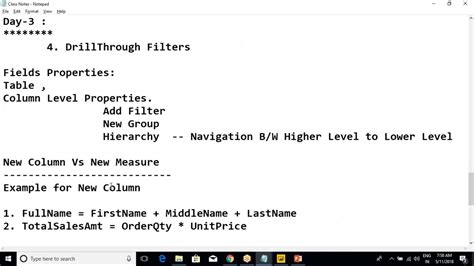 DrillThrough Filter Column Level Properties New Measure New Column In Power BI YouTube