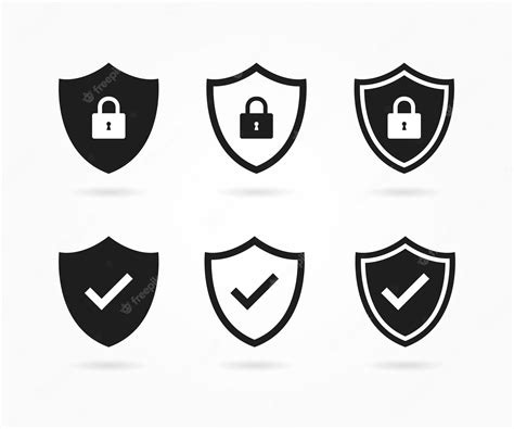 Premium Vector Set Of Security Shield Icons Security Shields With Check Mark And Padlocks