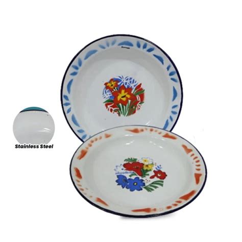 Jual Piring Makan Enamel Bunga Piring Motif Jadul Bunga Shopee