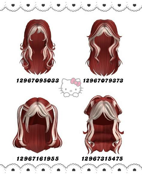 7eynep Adlı Kullanıcının Roblox Hair Code Panosundaki Pin Kırmızı Saç Hippiler Hello Kitty