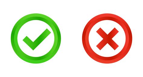 Check And Cross Mark Icon Set With Gradient Permitted And Prohibited Vector 26729241 Vector