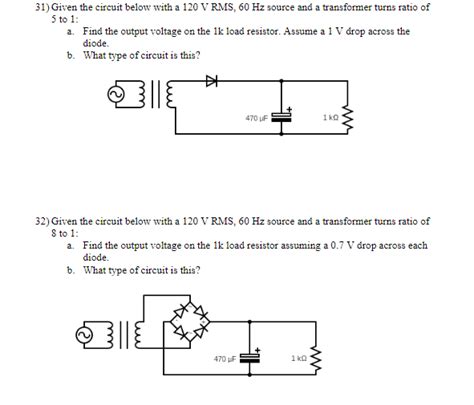 Solved 31 Given The Circuit Below With A 120 V Rms 60 Hz