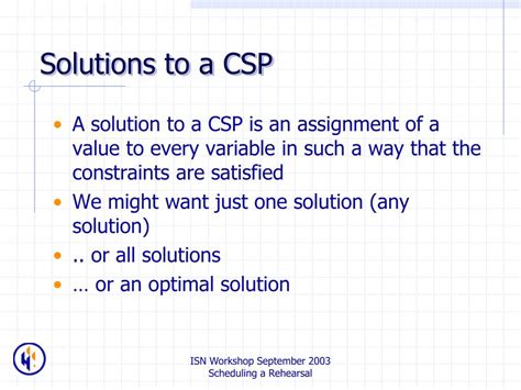Ppt Constraint Programming In Practice Scheduling A Rehearsal