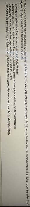 solved 3 the graph of a higher order polynomial function