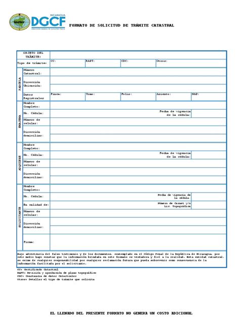Formato De Solicitud Catastral 60622 Pdf