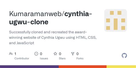 Github Kumaramanwebcynthia Ugwu Clone Successfully Cloned And Recreated The Award Winning