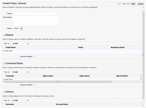 Configuring Oracle Database Vault Policies