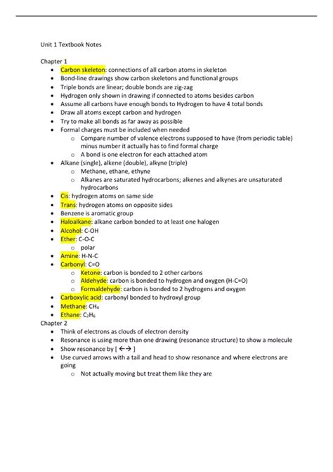 Organic Chemistry Notes Organic Structure Resonance Nomenclature Hybridization Chm 120