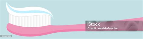 치약이 있는 칫 솔 치아를 건강 하 게 닦으 세요 구강 치과 위생 핑크 브러쉬 붙여 넣기 아이콘입니다 고립 된 베이비 케어 베이지색 배경 평면 디자인입니다 0명에 대한 스톡