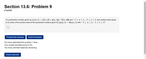 Solved If A Parametric Surface Given By Chegg