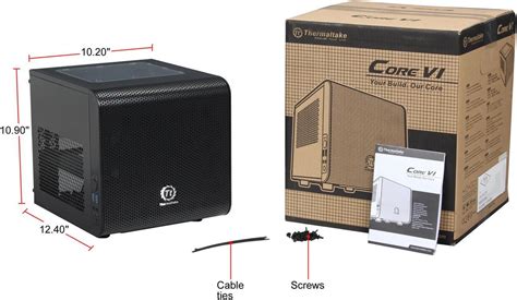 Open Box Thermaltake Core V1 Extreme Mini Itx Cube Chassis Compatible With Air And Liquid