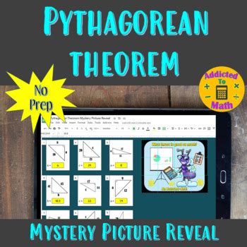 Digital Pythagorean Theorem Practice Mystery Picture Reveal TpT