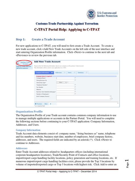 Applying To C Tpat Tutorial Pdf Information Application Software