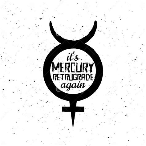 Mercury Retrograde Symbol Warning Planet Sign Vector Illustration