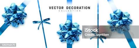 활 블루 사실적인 디자인 흰색 배경에 고립 된 리본장식 선물 활 선물에 대한 스톡 벡터 아트 및 기타 이미지 선물 파란색 흰색 Istock