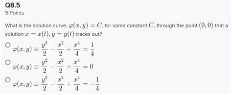 Solved Consider The Second Order Autonomous System Dx Dt Y