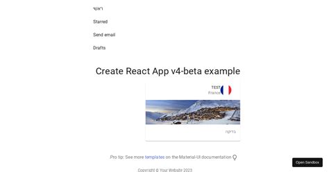 Create React App Codesandbox