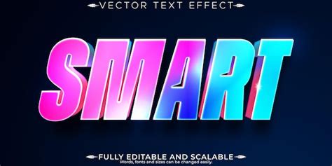 Free Vector Smart Text Effect Editable Holographic And Futuristic Customizable Font Style