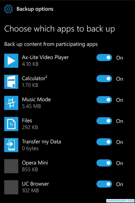 backing up and restoring app data in windows 10 mobile journey bytes