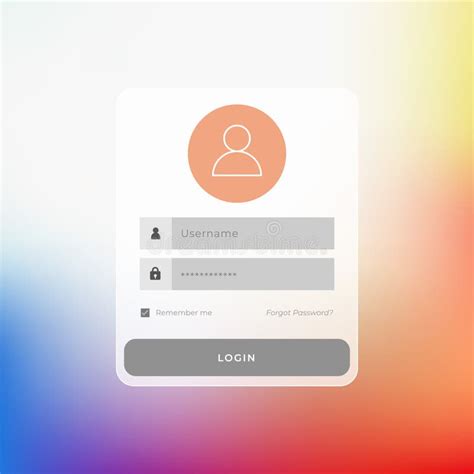 Member Login Form Template With Username And Password Design Stock