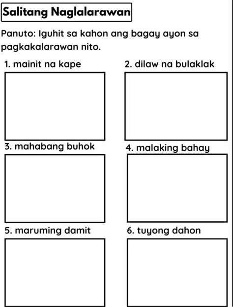 Salitang Naglalarawan Panuto Iguhit Sa StudyX