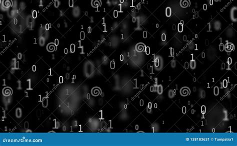 01 Or Binary Numbers On The Computer Screen On Monitor Matrix Background Digital Data Code In