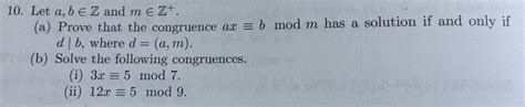 solved let a b elementof z and m elementof z a prove