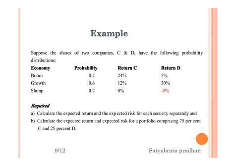 Portfolio Markowitz Model Ppt