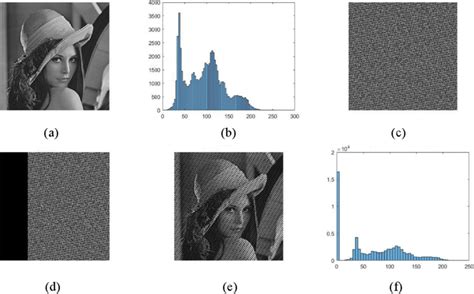 a lena standard test image b histogram of test image c encrypted