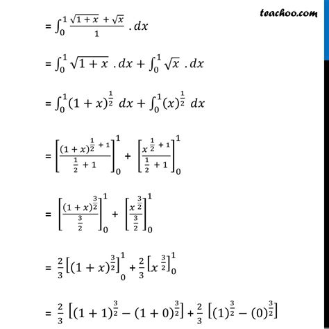 Misc 28 Definite Integral Dx Root 1 X Root X Miscellaneous