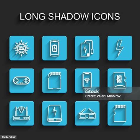 라인 라우터 및 Wifi 보조 배터리 자외선 차단 3d 시네마 안경 Micro Sd 메모리 카드 및 무선 아이콘이 있는 스마트폰을 설정합니다 벡터 3차원 형태에 대한 스톡