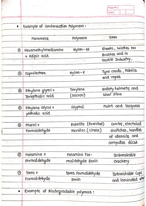 Monomer And Polymer Chemistry Short Handwritten Notes [pdf]📚