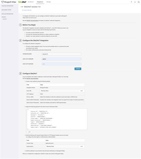 Moogsoft Integration Online Help Site24x7