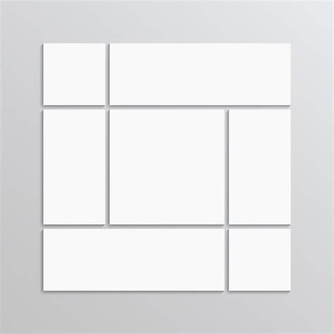 빈 사진 콜라주 템플릿 무드보드 레이아웃 레트로 앨범 브랜드보드 포트폴리오 스크랩북 갤러리 배너 프리미엄 벡터